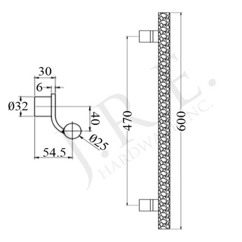688ABL - Designer Profile Ladder Pull - Rustic - J.R.E. Hardware Inc.